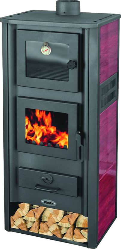 Stufa a legna in acciaio CON FORNO Roma S rossa 4 STELLE - Cuneo Stufe